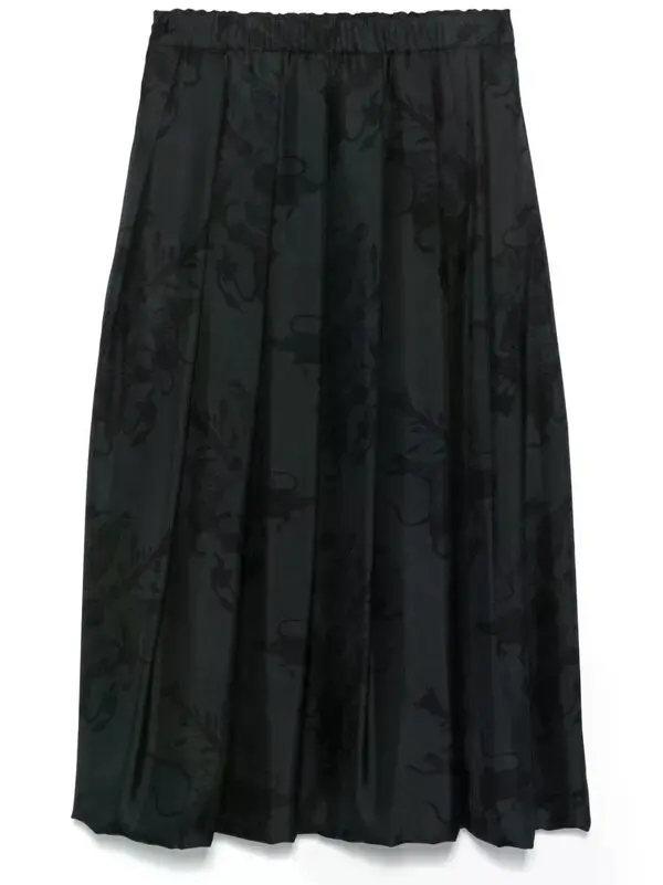 Fabiana Filippi Graphic Print Pleated Midi Skirt - Black