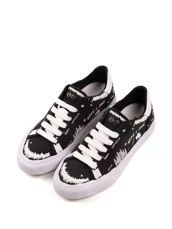 HIDE&JACK Toby Graphic Low-top Canvas Sneakers - Black