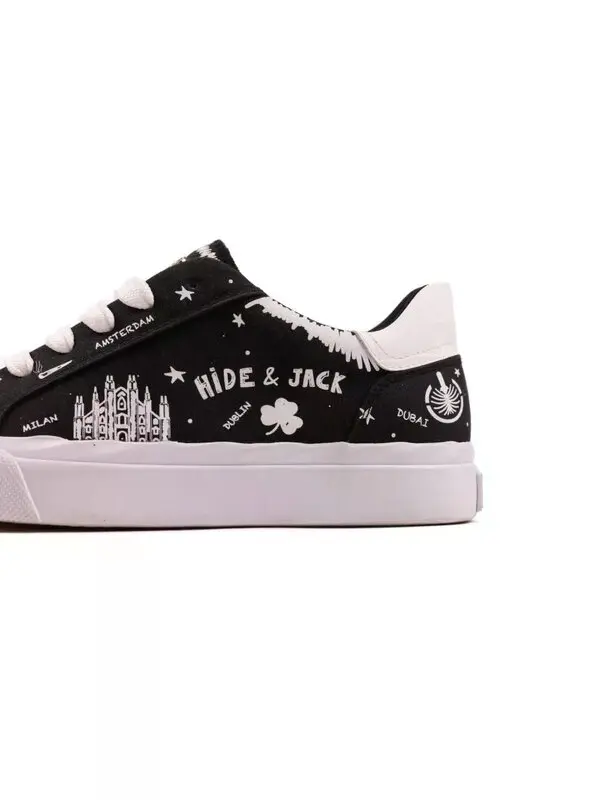 HIDE&JACK Toby Graphic Low-top Canvas Sneakers - Black