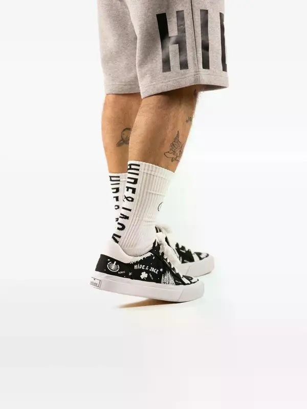 HIDE&JACK Toby Graphic Low-top Canvas Sneakers - Black