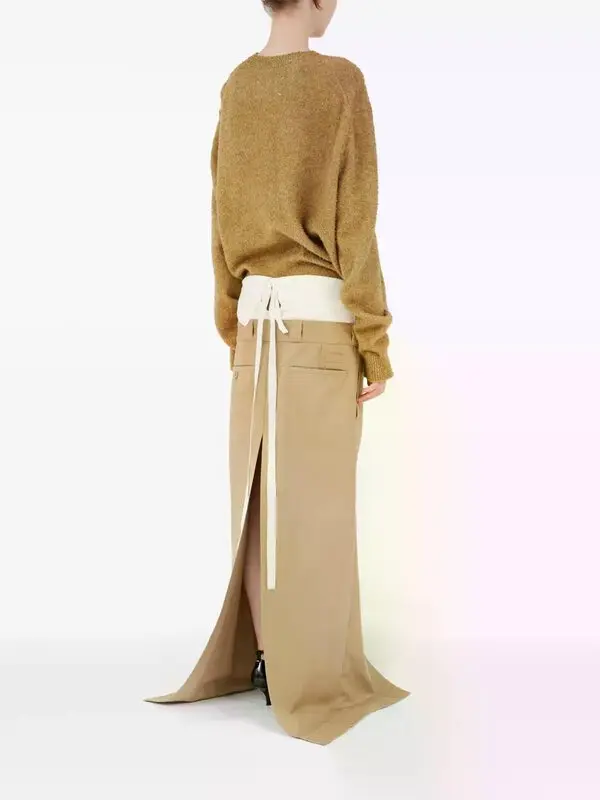 MAISON MARGIELA High-rise Maxi Skirt With Front Slit