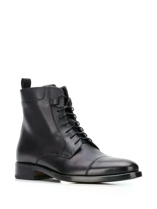 SCAROSSO Totò Nero Leather Ankle Boots - Black