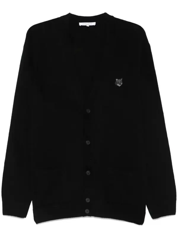 Maison Kitsuné Bold Fox Head Patch Cardigan - Black