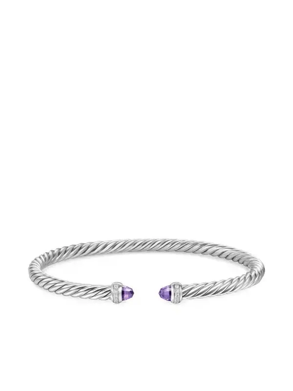 David Yurman Sterling Amethyst And Diamond Bracelet
