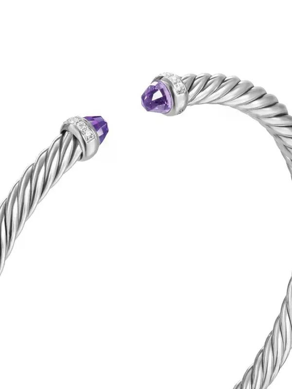 David Yurman Sterling Amethyst And Diamond Bracelet