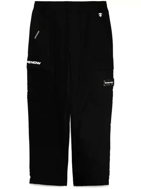 AAPE BY *A BATHING APE Moonface Logo Cargo Trousers - Black