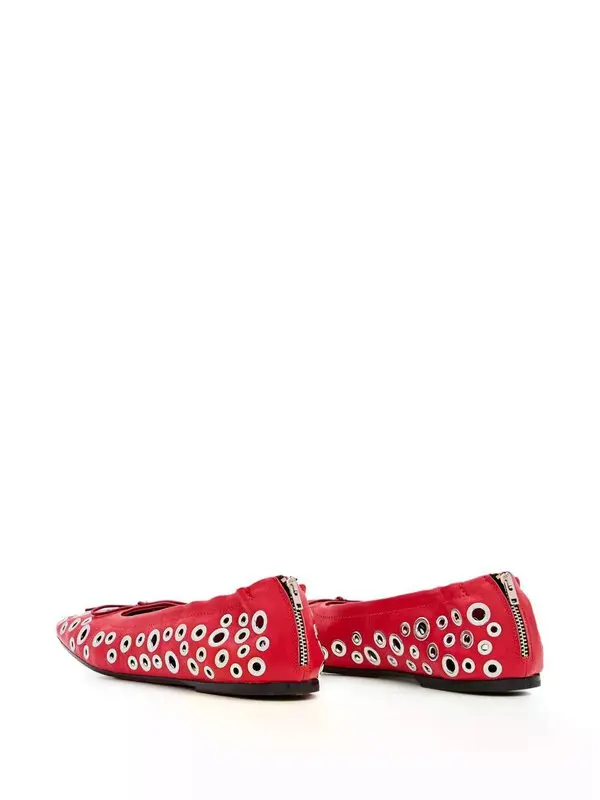 GOLDEN GOOSE Eyelet-vent Ballet Flats - Red