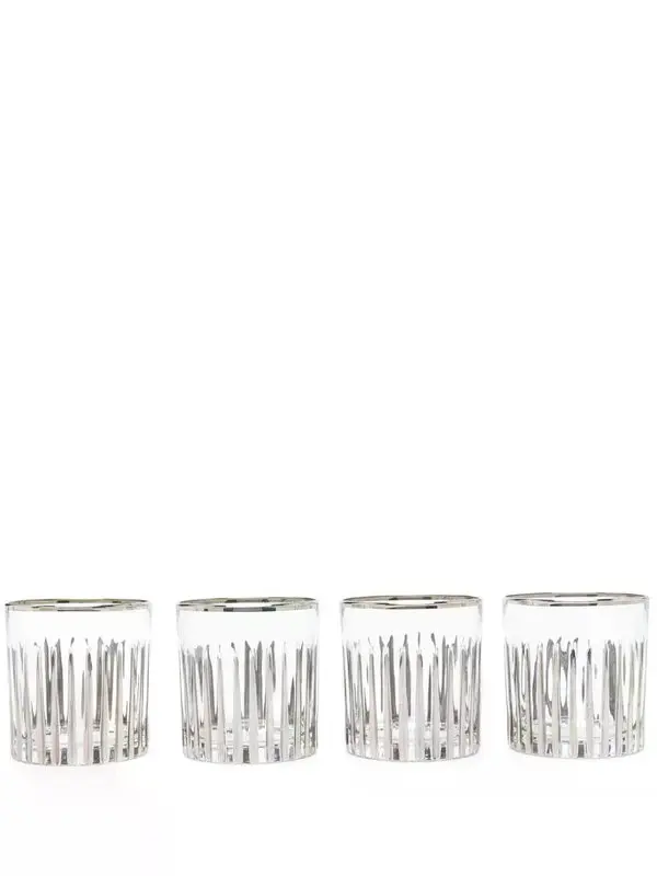 LES-OTTOMANS Platinum Glass Tumblers Set - Silver