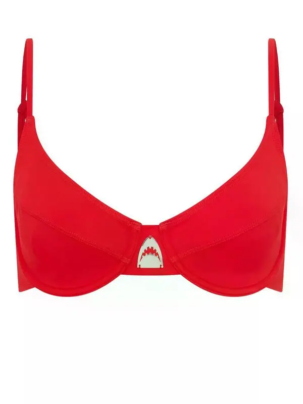 LET'S SWIM Recycled Polyamide Bralette Bikini Top - Red
