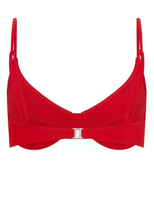 LET'S SWIM Recycled Polyamide Bralette Bikini Top - Red