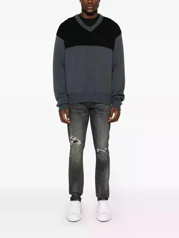 PURPLE BRAND Slim Fit Distressed Denim Jeans