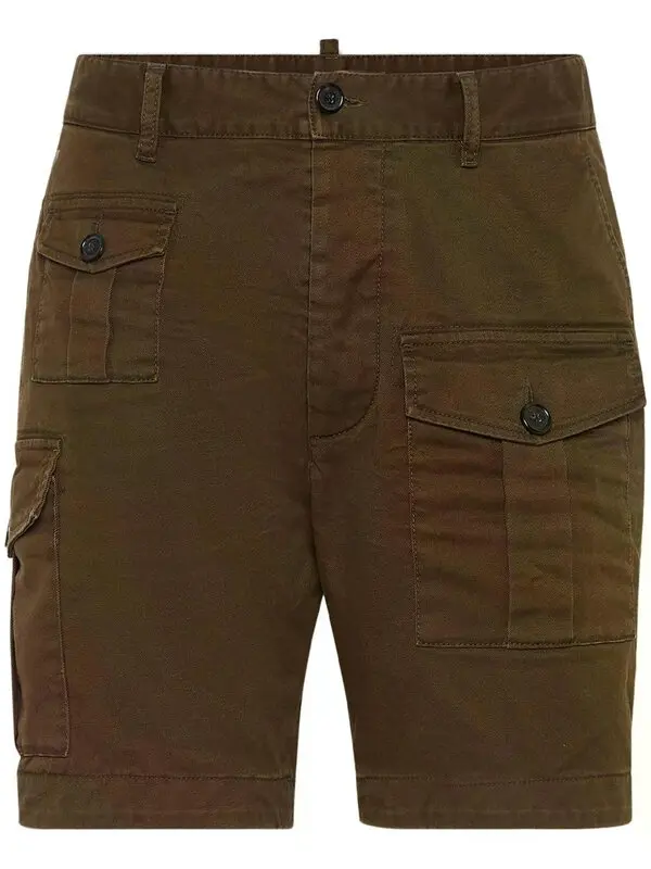 Dsquared2 Foliage Stretch-cotton Cargo Denim Shorts - Brown