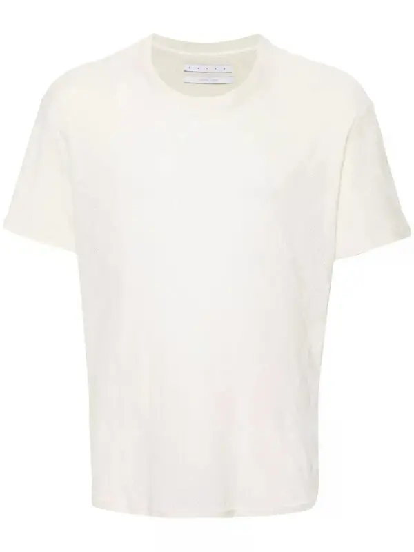 RANRA Off-white Cotton Pointelle Knit T-shirt - Neutrals