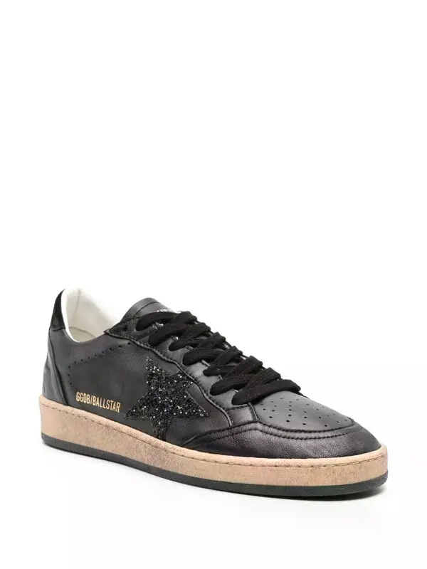 GOLDEN GOOSE Ball Star Leather Sneakers - Black