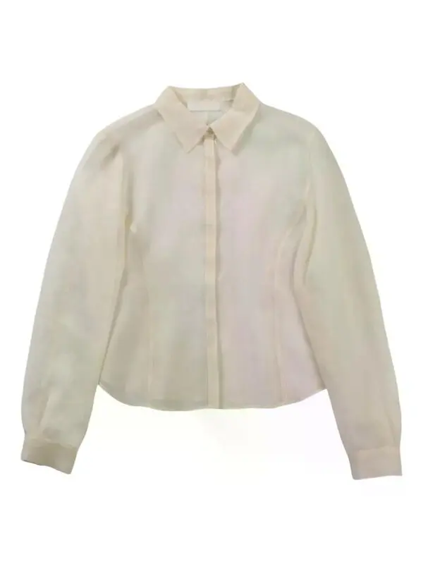AMOMENTO Semi-sheer Button-front Shirt