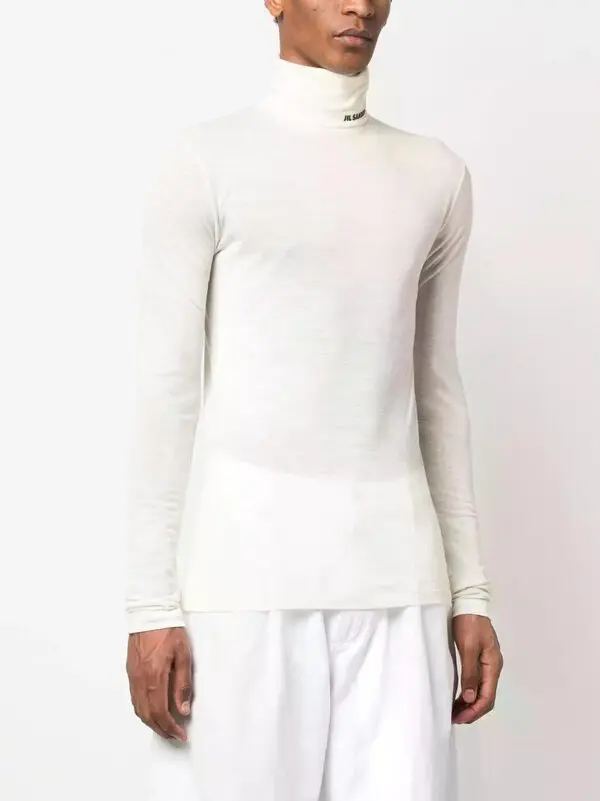 JIL SANDER Logo-print Roll Neck Jumper