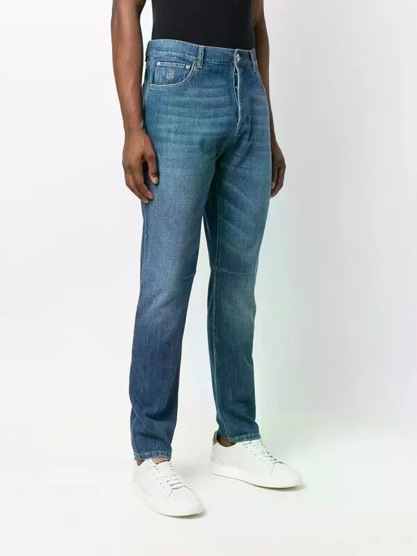 Brunello Cucinelli Light Wash Straight Leg Jeans