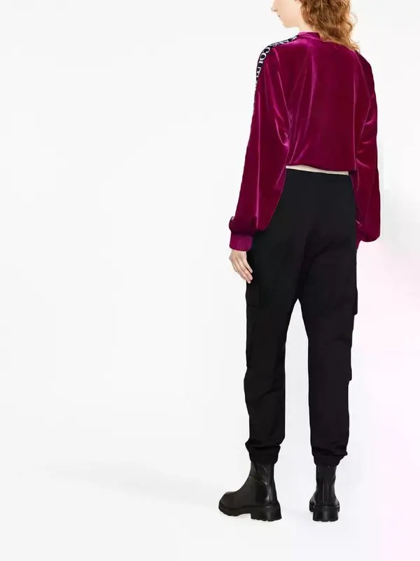 Versace Velour Logo Trim Sweatshirt