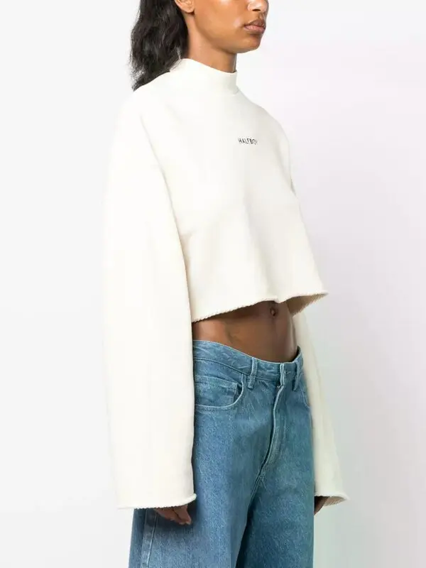 HALFBOY Cropped Embroidered Sweatshirt
