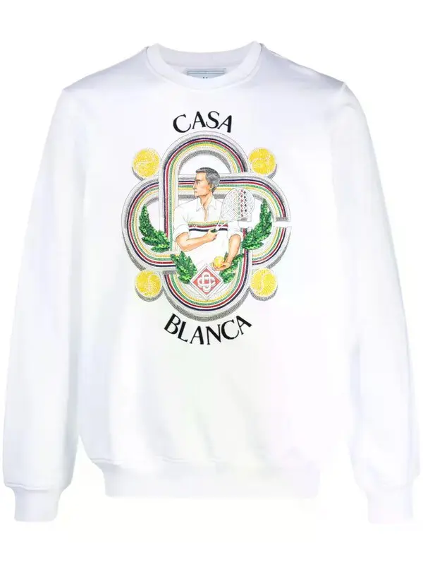 Casablanca Le Joueur Organic Cotton Sweatshirt - White