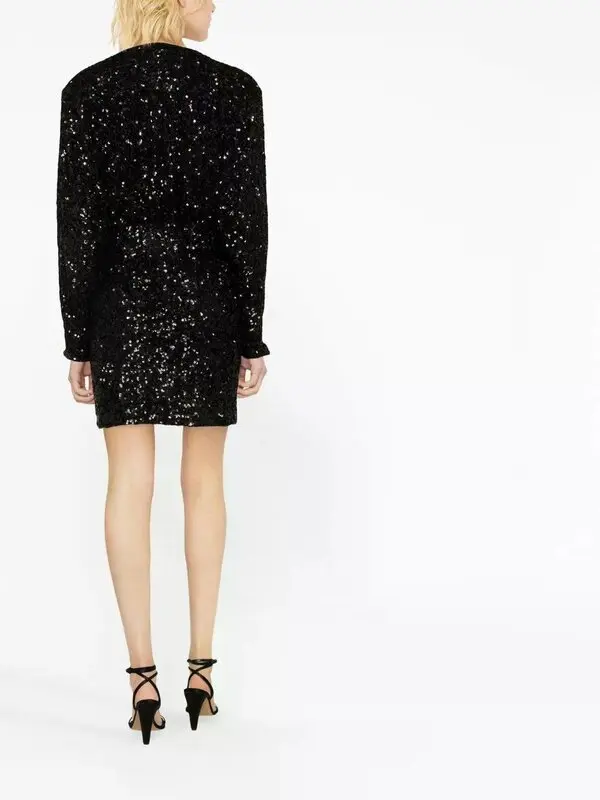ROTATE BY BIRGER CHRISTENSEN Sequin-embellished Wrap Minidress