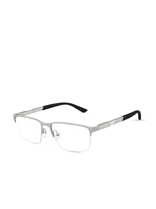 Emporio Armani Rectangle Frame Eyeglasses - Silver