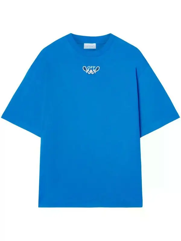 Off-White Arrow Bandana-embroidered Cotton T-shirt