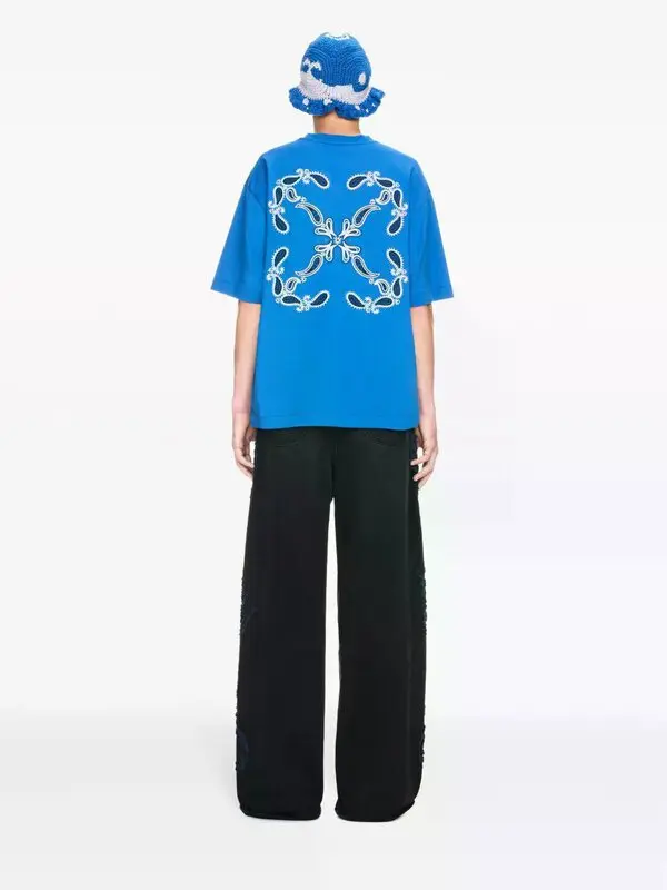 Off-White Arrow Bandana-embroidered Cotton T-shirt