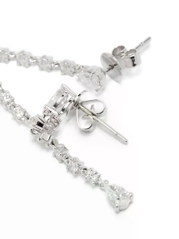 ANITA KO 14ct White Gold Diamond Drop Earring - Silver