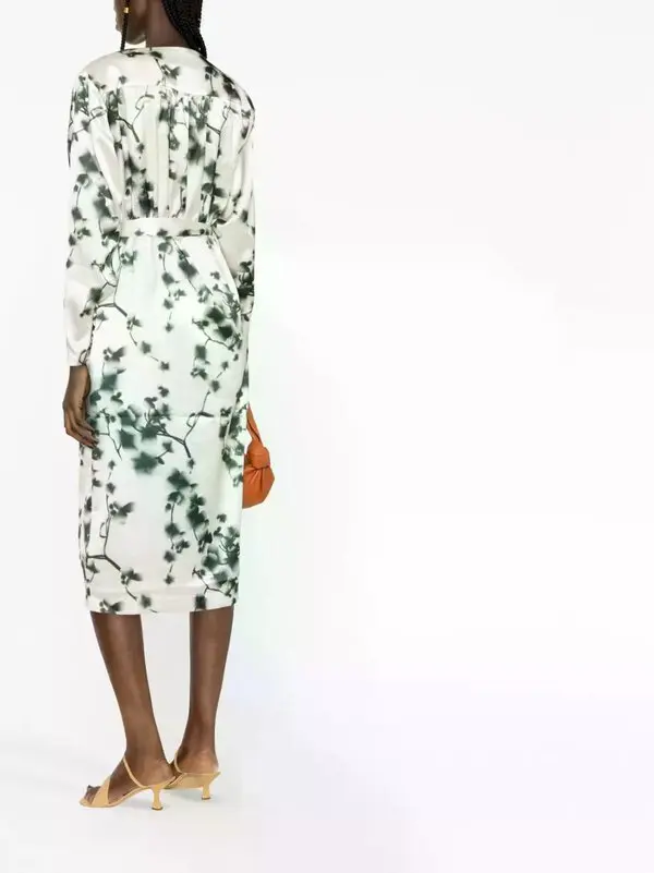 ROTATE BY BIRGER CHRISTENSEN Abstract Floral-print Midi Wrap Dress