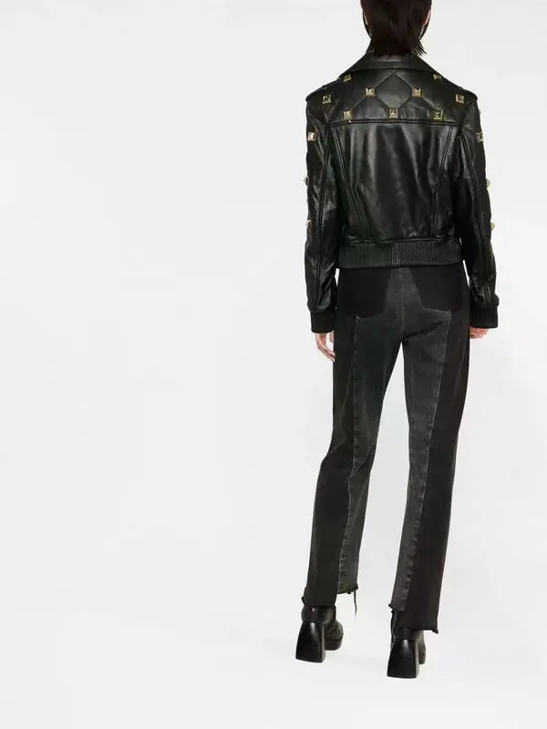 Philipp Plein Studded Leather Bomber Jacket