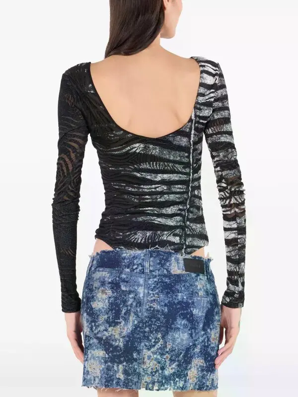 Roberto Cavalli Printed Long Sleeve Bodysuit