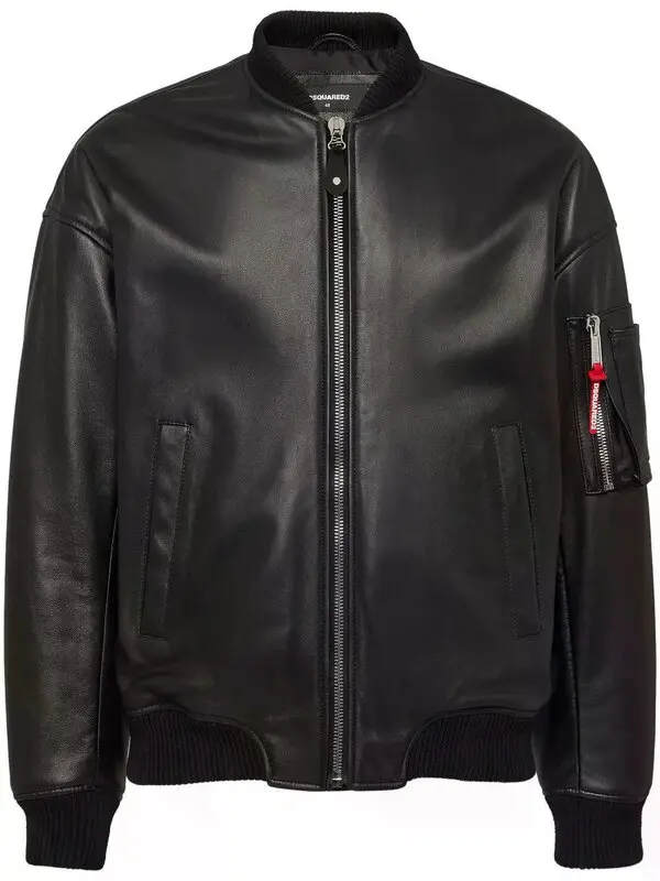 Dsquared2 Leather Bomber Jacket