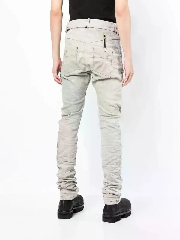 Boris Bidjan Saberi Ruched Skinny-fit Jeans