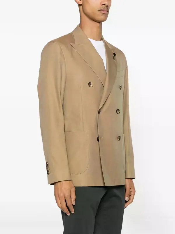LARDINI Brooch-detail Double-breasted Blazer