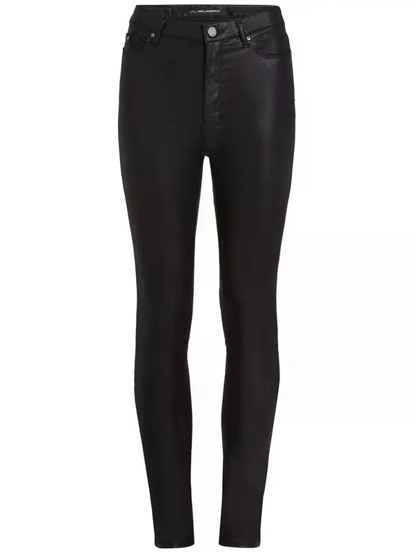 Karl Lagerfeld Metallic-finish Skinny Jeans - Black