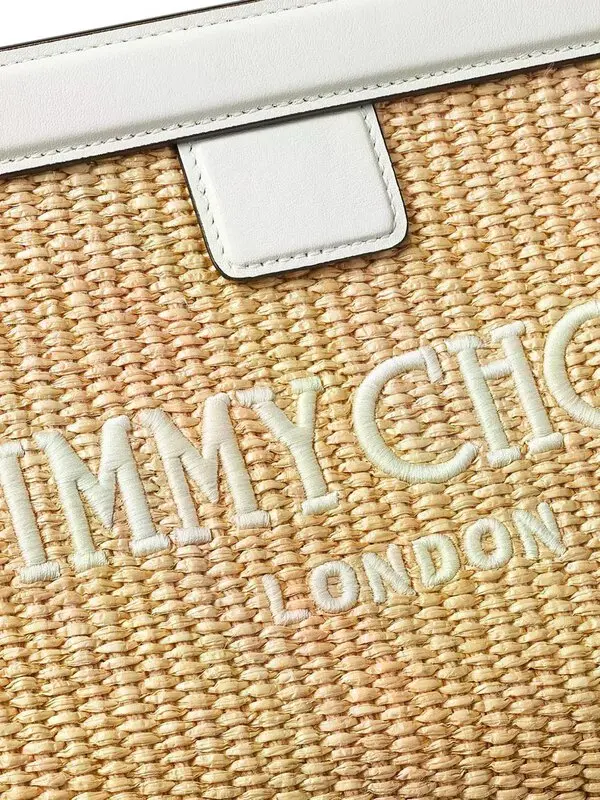 JIMMY CHOO Raffia Pouch - Neutrals