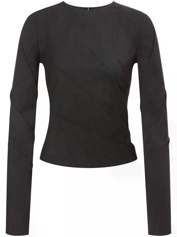 Alberta Ferretti Long-sleeved Gathered Top - Grey