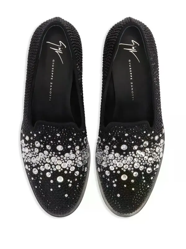 GIUSEPPE ZANOTTI Matildha Crystal-embellished Loafers - Black