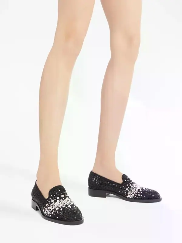 GIUSEPPE ZANOTTI Matildha Crystal-embellished Loafers - Black