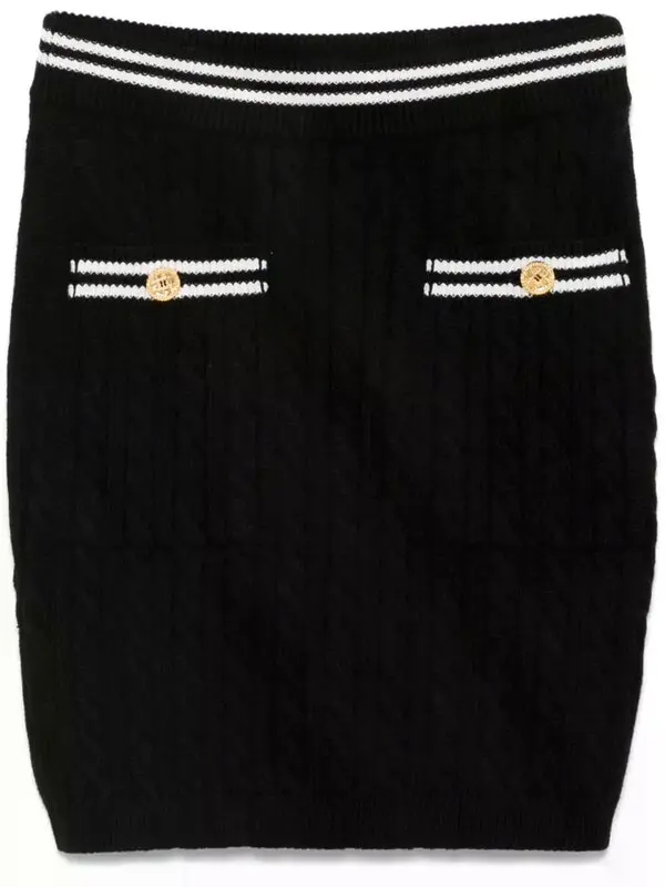Alessandra Rich Cable-knit Mini Skirt - Black