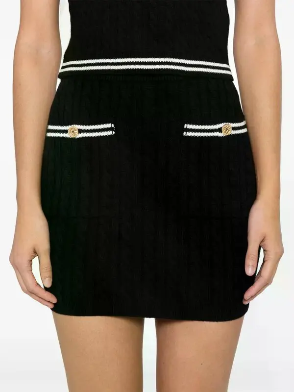 Alessandra Rich Cable-knit Mini Skirt - Black