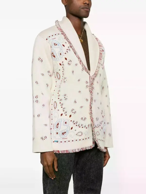 Alanui Bandana Jacquard Cardigan - Neutrals