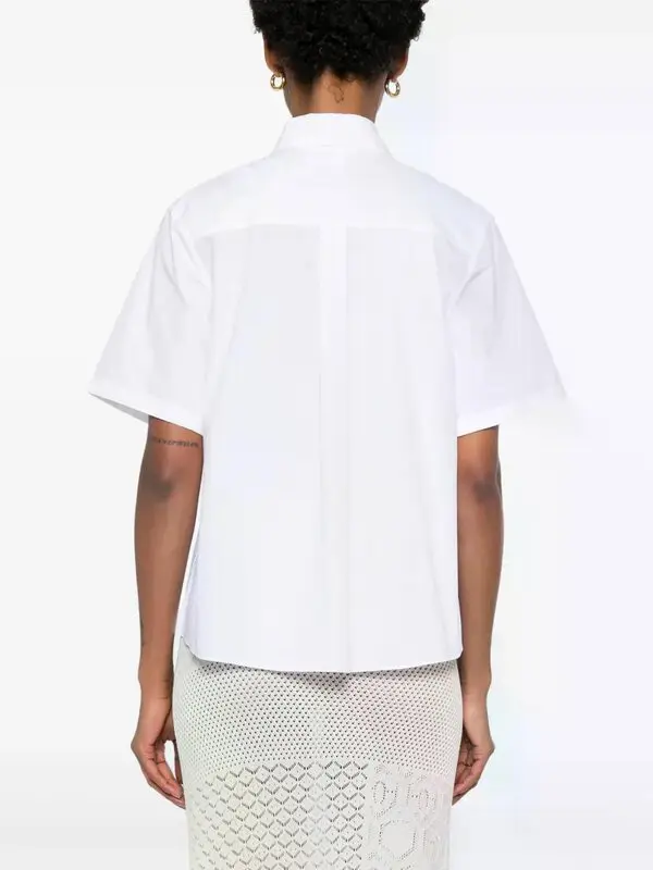 SLOWEAR Poplin Shirt With Crochet Panelling
