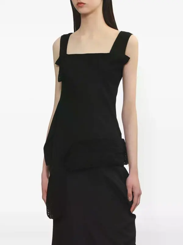 Y’s Square Neck Sleeveless Top With Appliqué Detailing