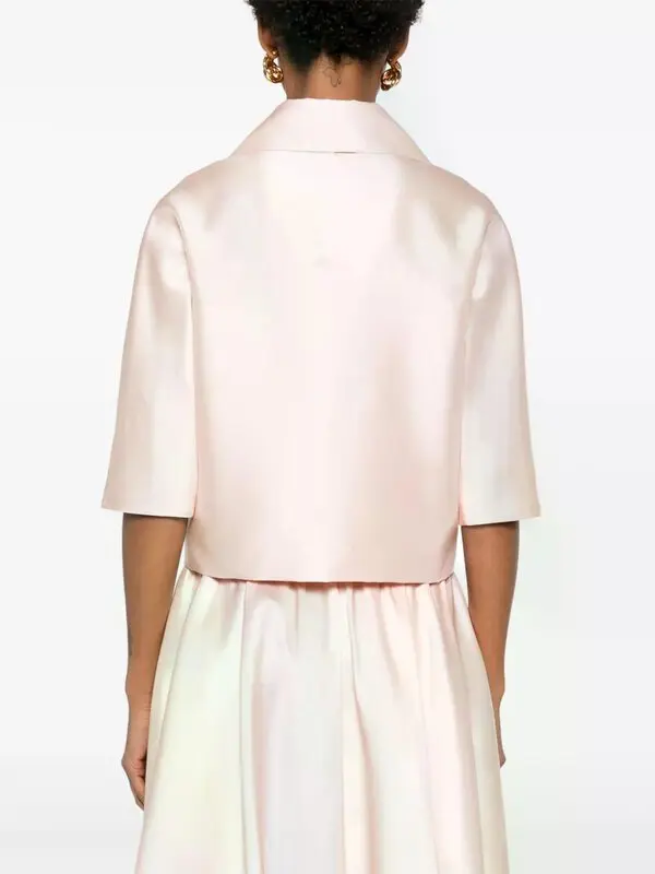 BLANCA VITA Satin Double-breasted Blazer
