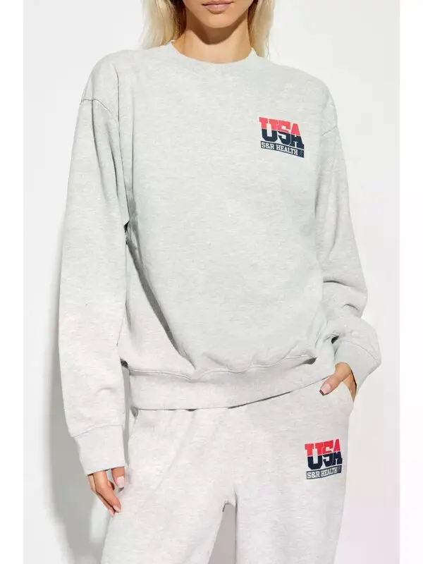 SPORTY & RICH Usa Printed Crewneck Sweatshirt