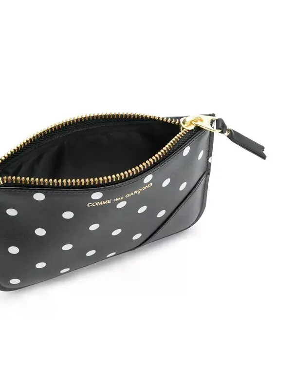 Comme Des Garçons Polka Dot Print Zip Wallet