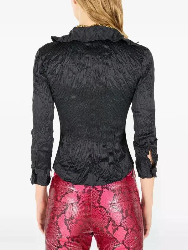 Roberto Cavalli Crinkled-effect Shirt With Snakeskin Print