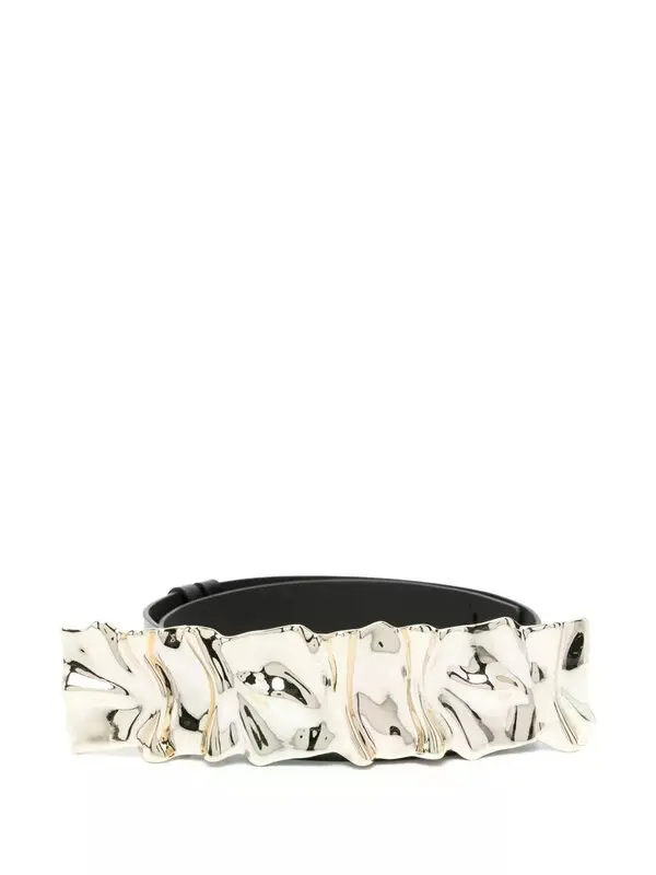 Patrizia Pepe Metallic Embellished Leather Belt